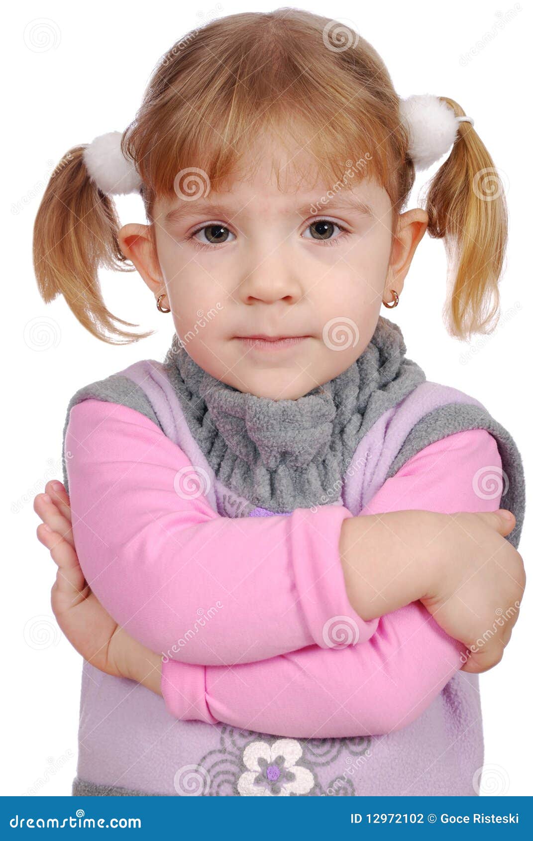 Serious little girl stock photo. Image of young, closeup - 12972102