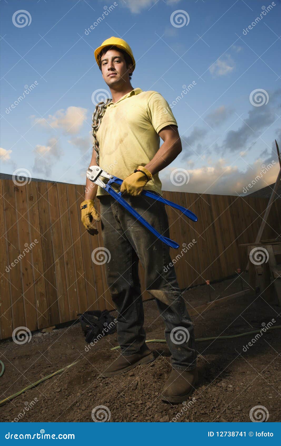 Serious Looking Construction Worker Stock Image - Image of full ...