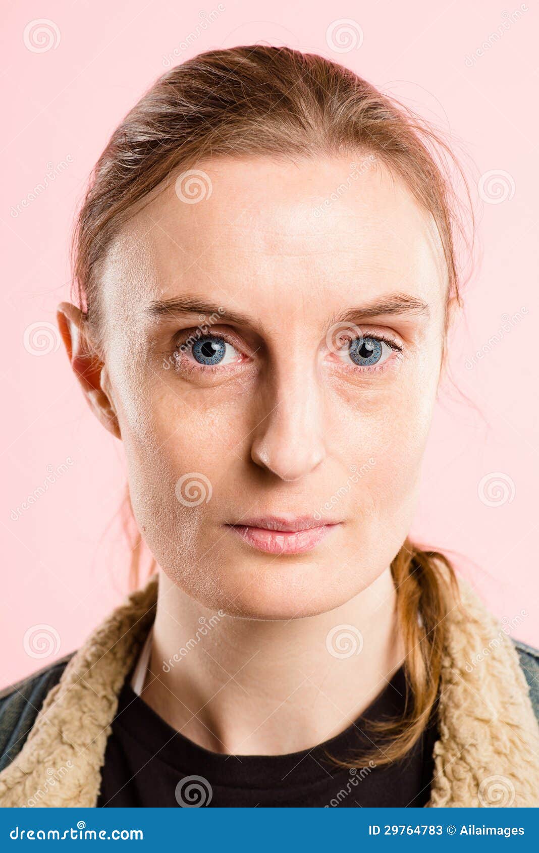 Serious Woman Portrait Pink Background Real People High Definition ...