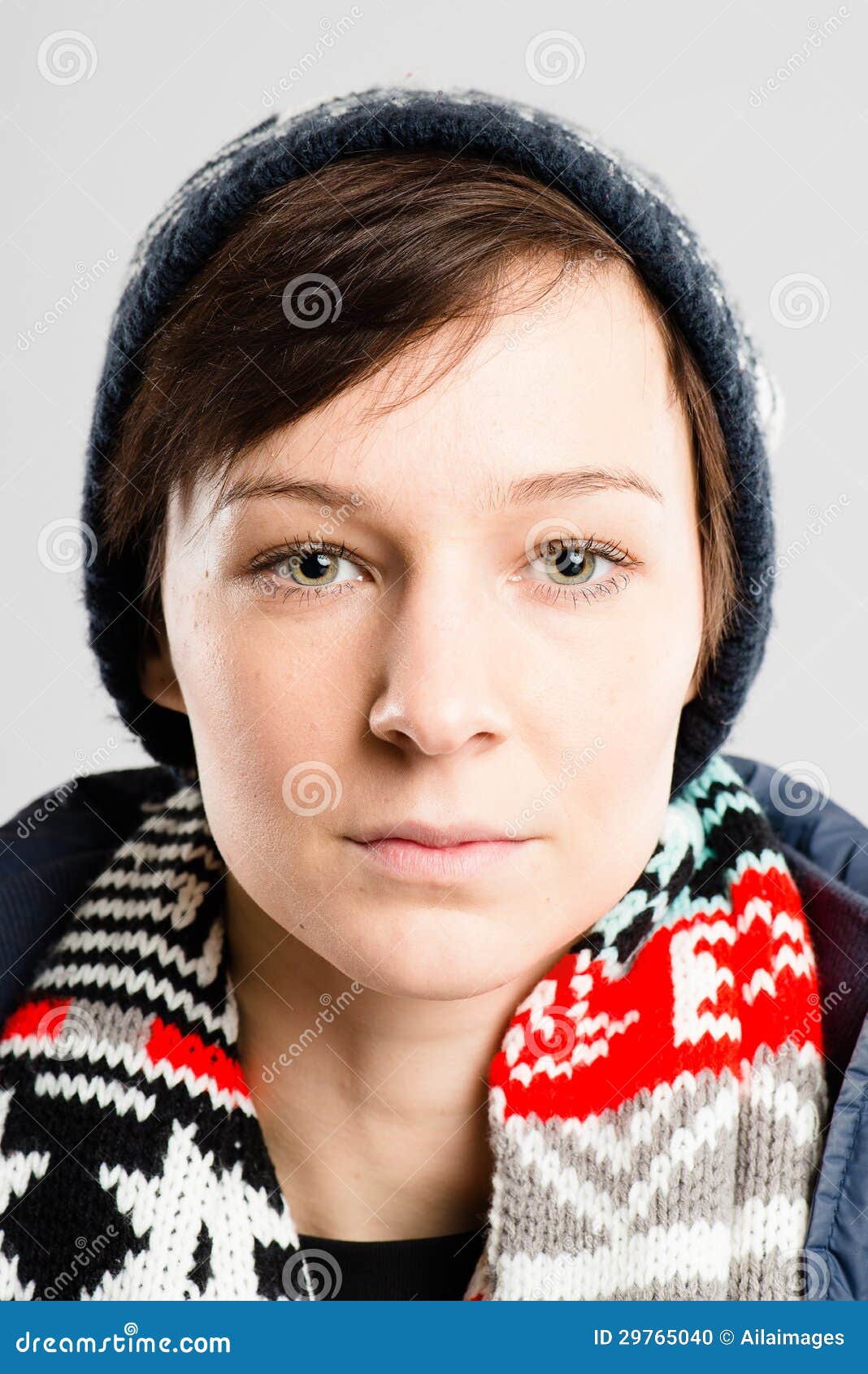 Serious Woman Portrait Real People High Definition Grey Background ...