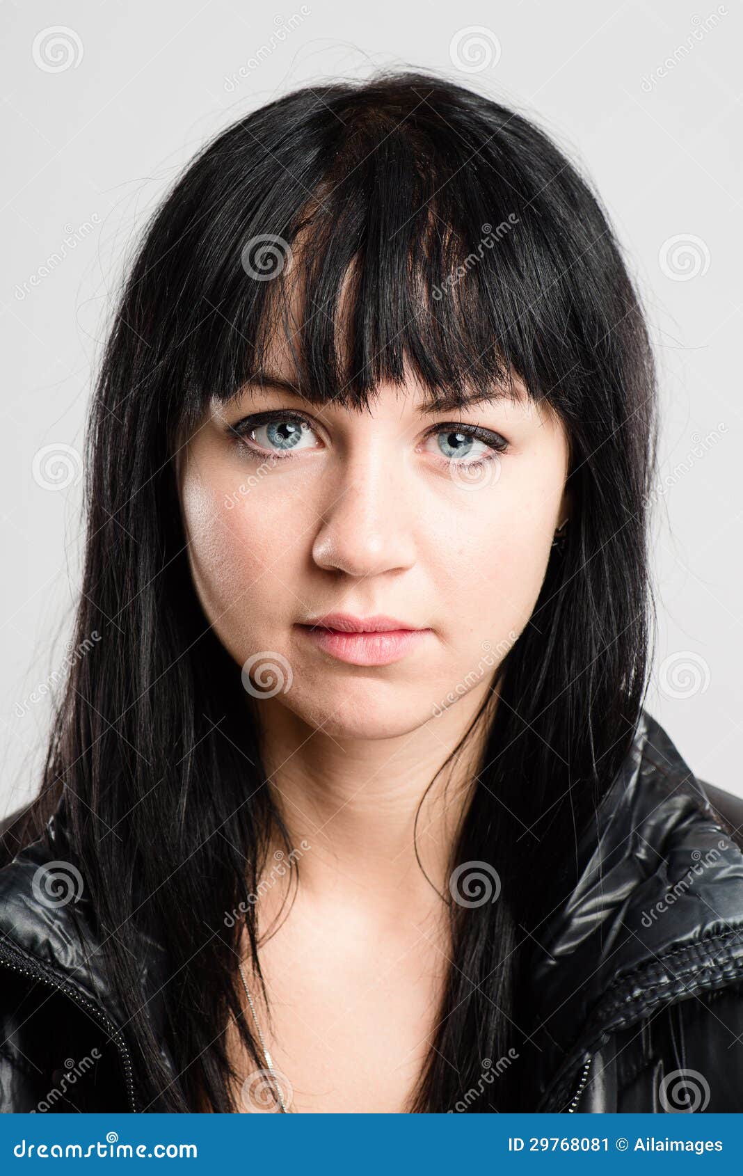 Serious Woman Portrait Real People High Definition Grey Background ...