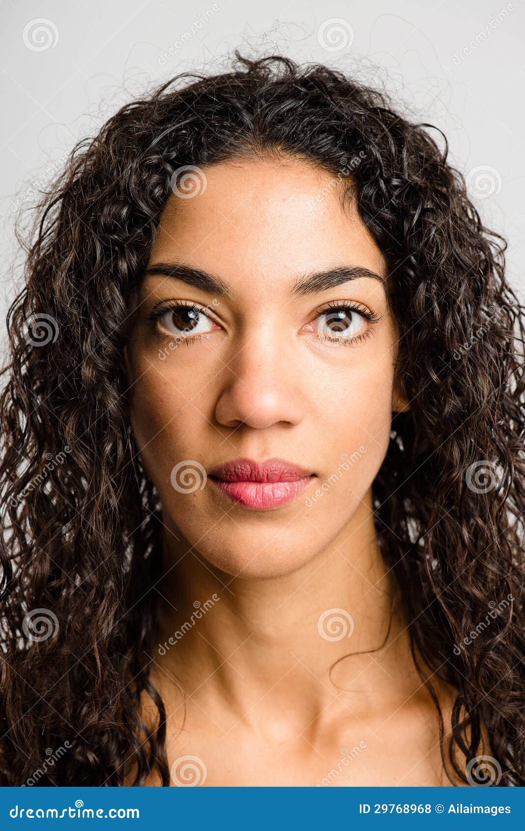 Serious Woman Portrait Real People High Definition Grey Background ...