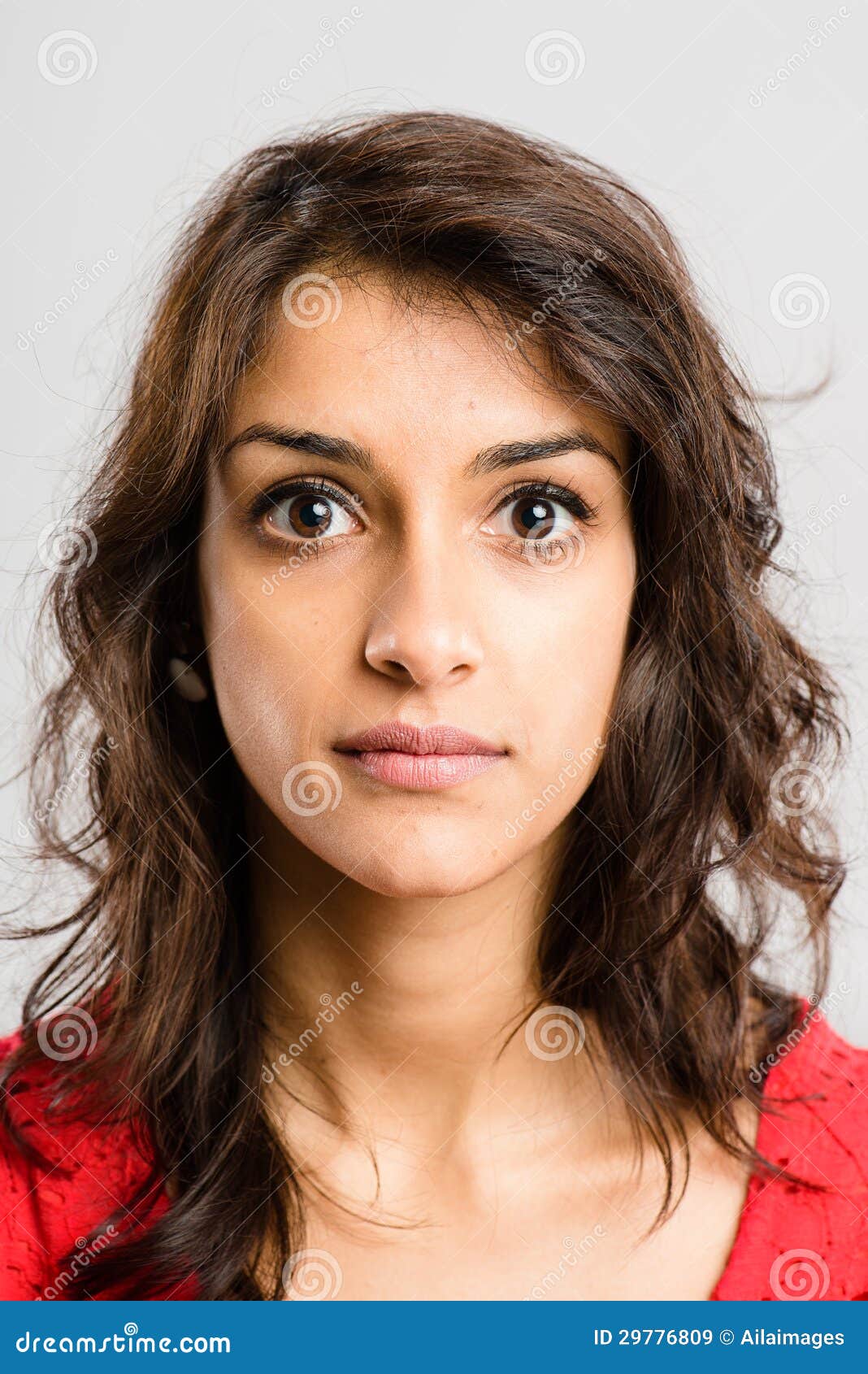 Serious Woman Portrait Real People High Definition Grey Background ...