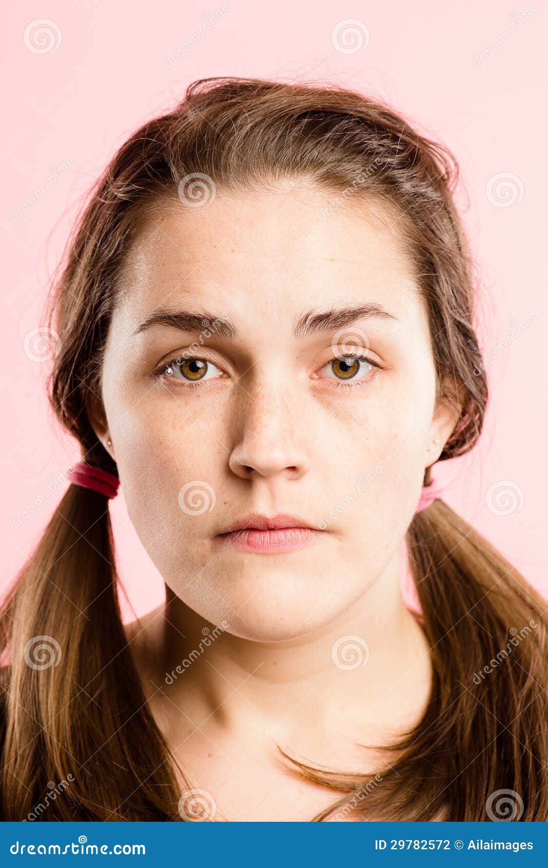 Serious Woman Portrait Pink Background Real People High Definition ...