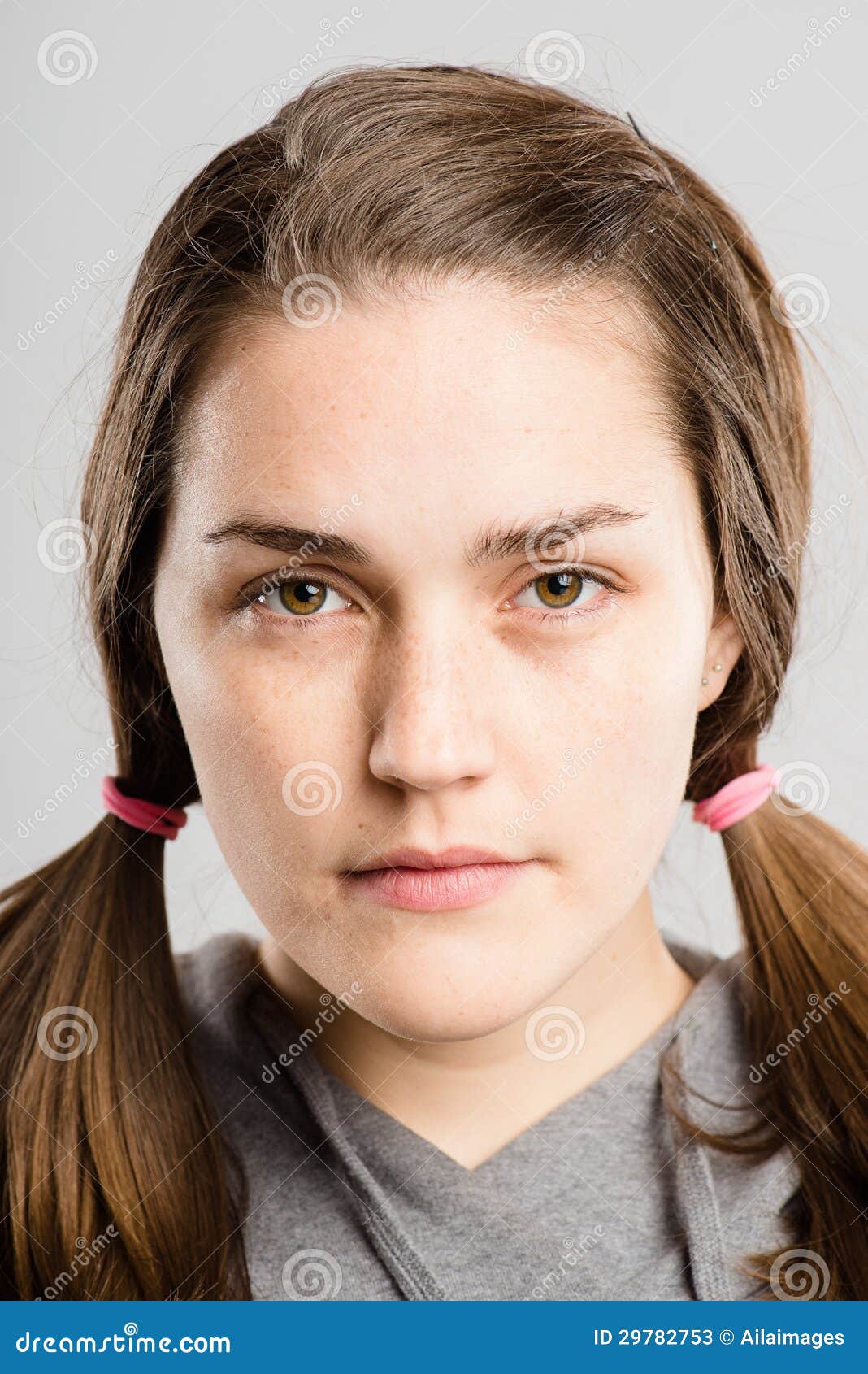 Serious Woman Portrait Real People High Definition Grey Background ...