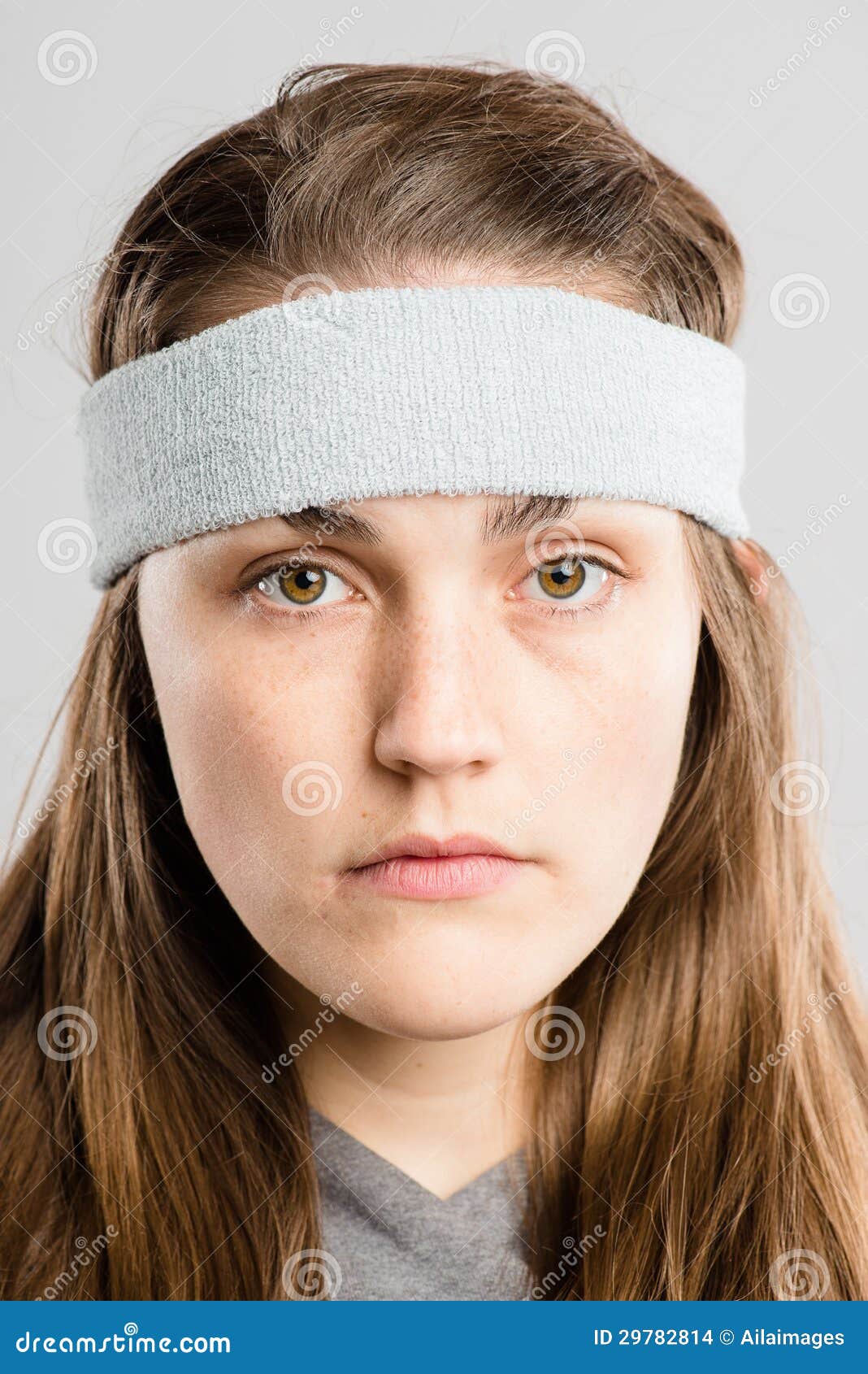 Serious Woman Portrait Real People High Definition Grey Background ...