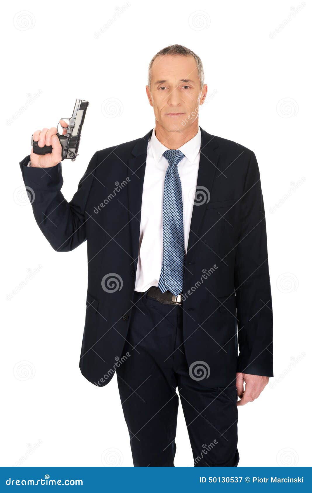 Serious Mafia Agent with Handgun Stock Image - Image of dangerous ...