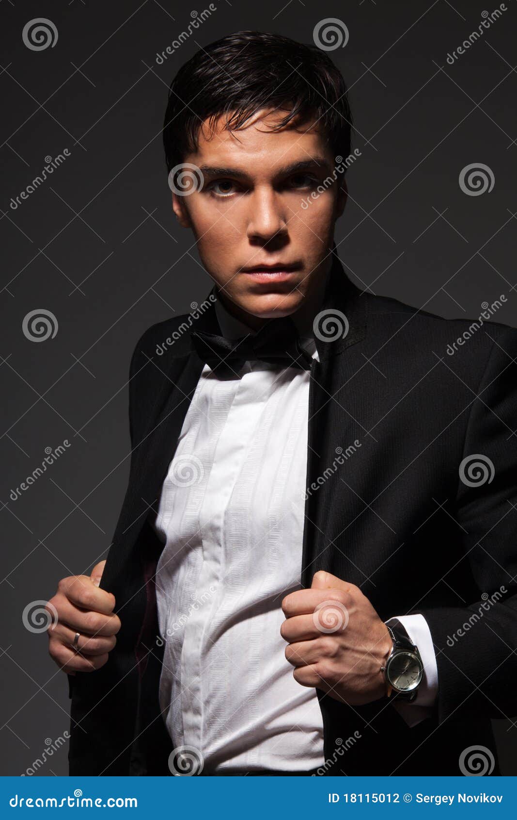 Serious Male Holding His Jacket Stock Photo - Image of person, burnet ...