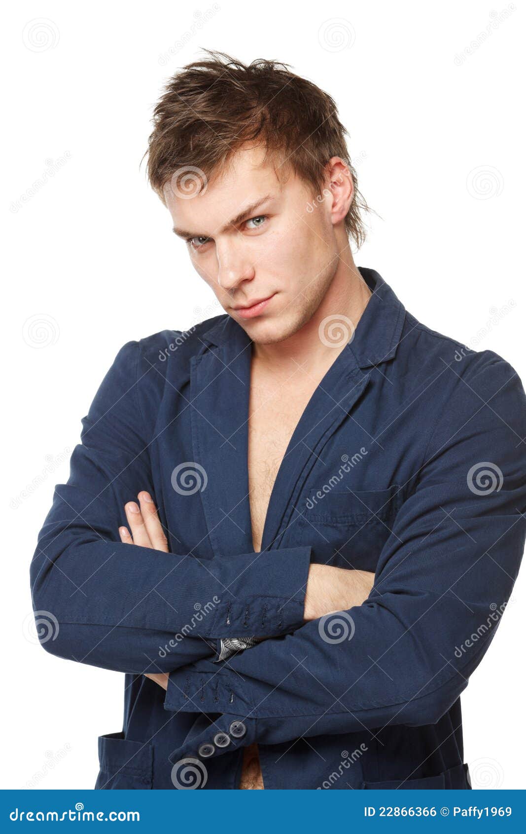 Serious Male Standing with Folded Hands Stock Photo - Image of serious ...