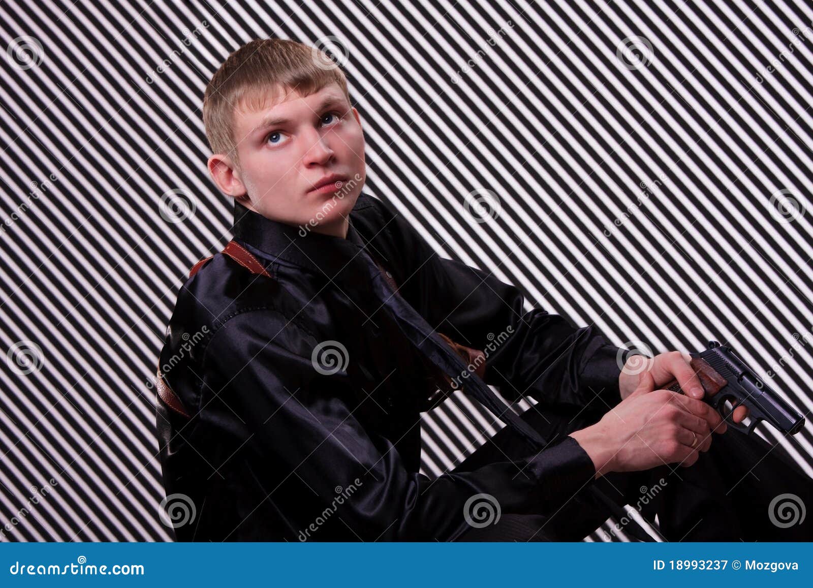 Serious man stock image. Image of european, black, attractive - 18993237