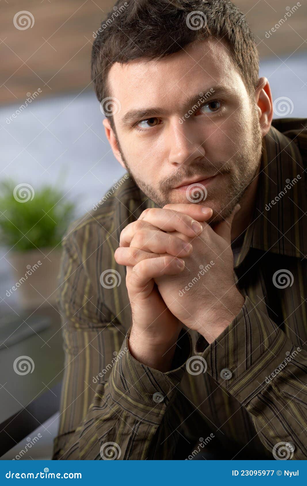 Serious man stock image. Image of concentration, caucasian - 23095977