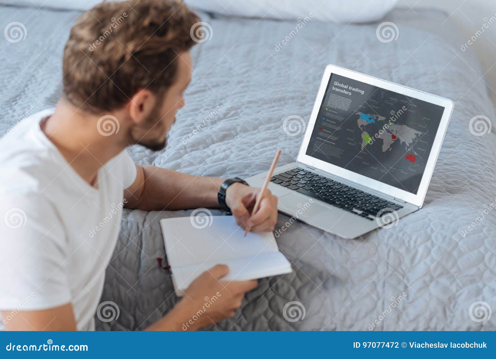 Serious Man Analyzing the Diagram on the Map Stock Photo - Image of ...