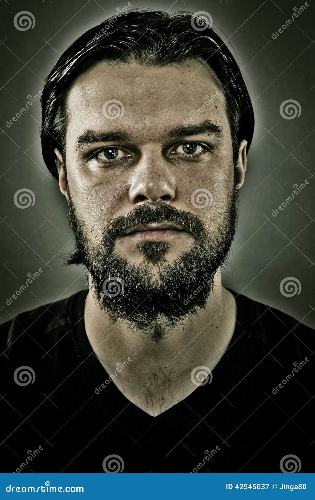 Serious man with beard stock image. Image of expression - 42545037