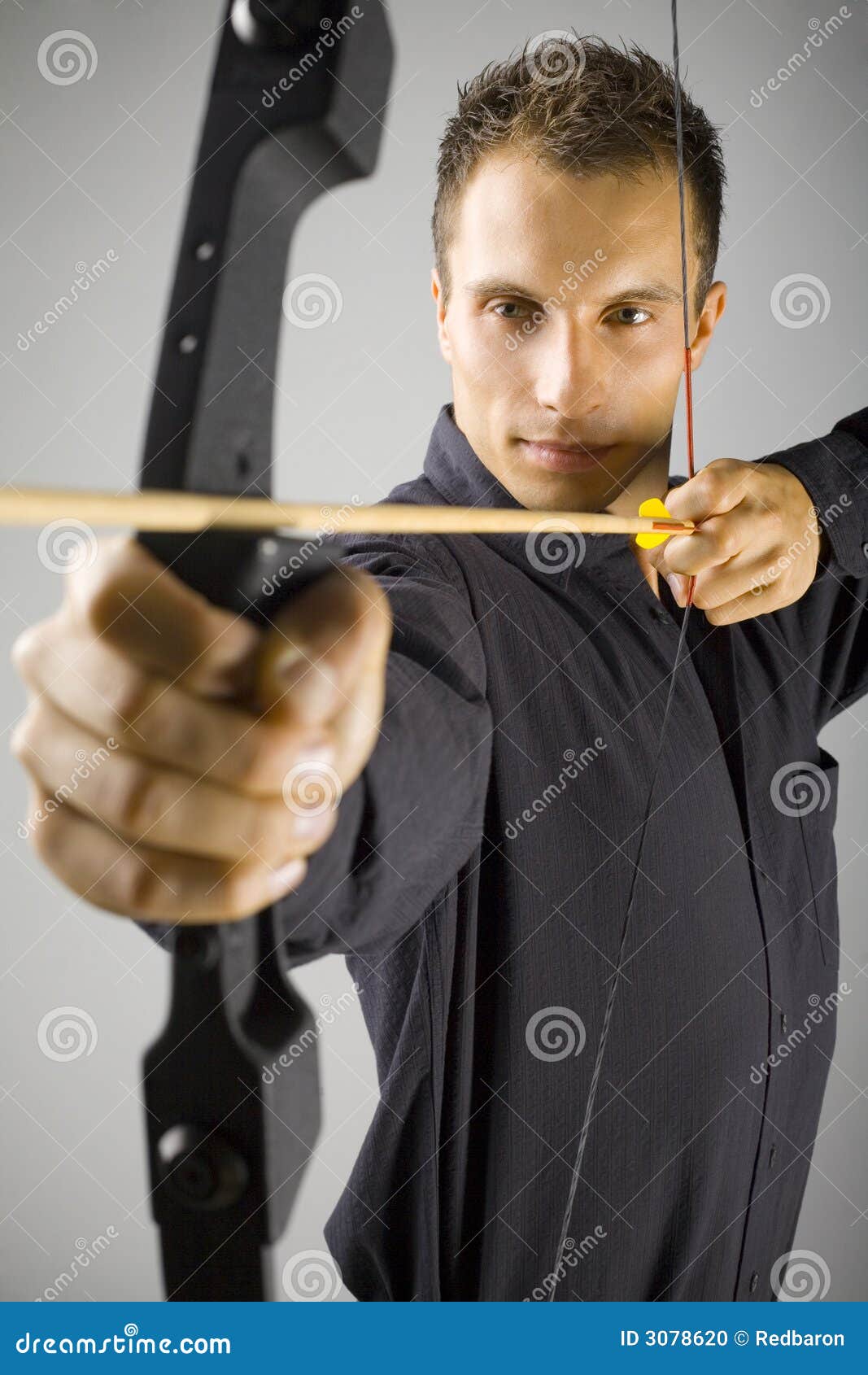 Serious man with bow stock photo. Image of focus, goals - 3078620