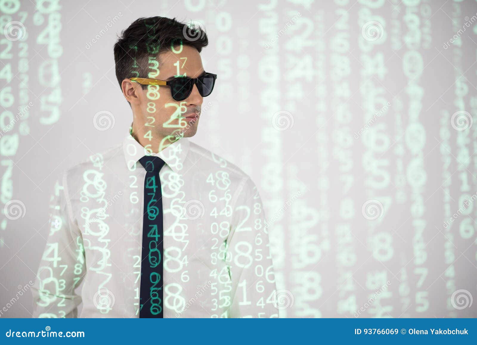 Serious Man with Coded Information on Him Stock Image - Image of code ...