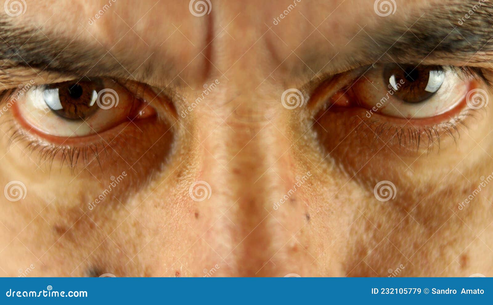 Serious Man Eyes Looking at the Camera. Stock Image - Image of emotion ...