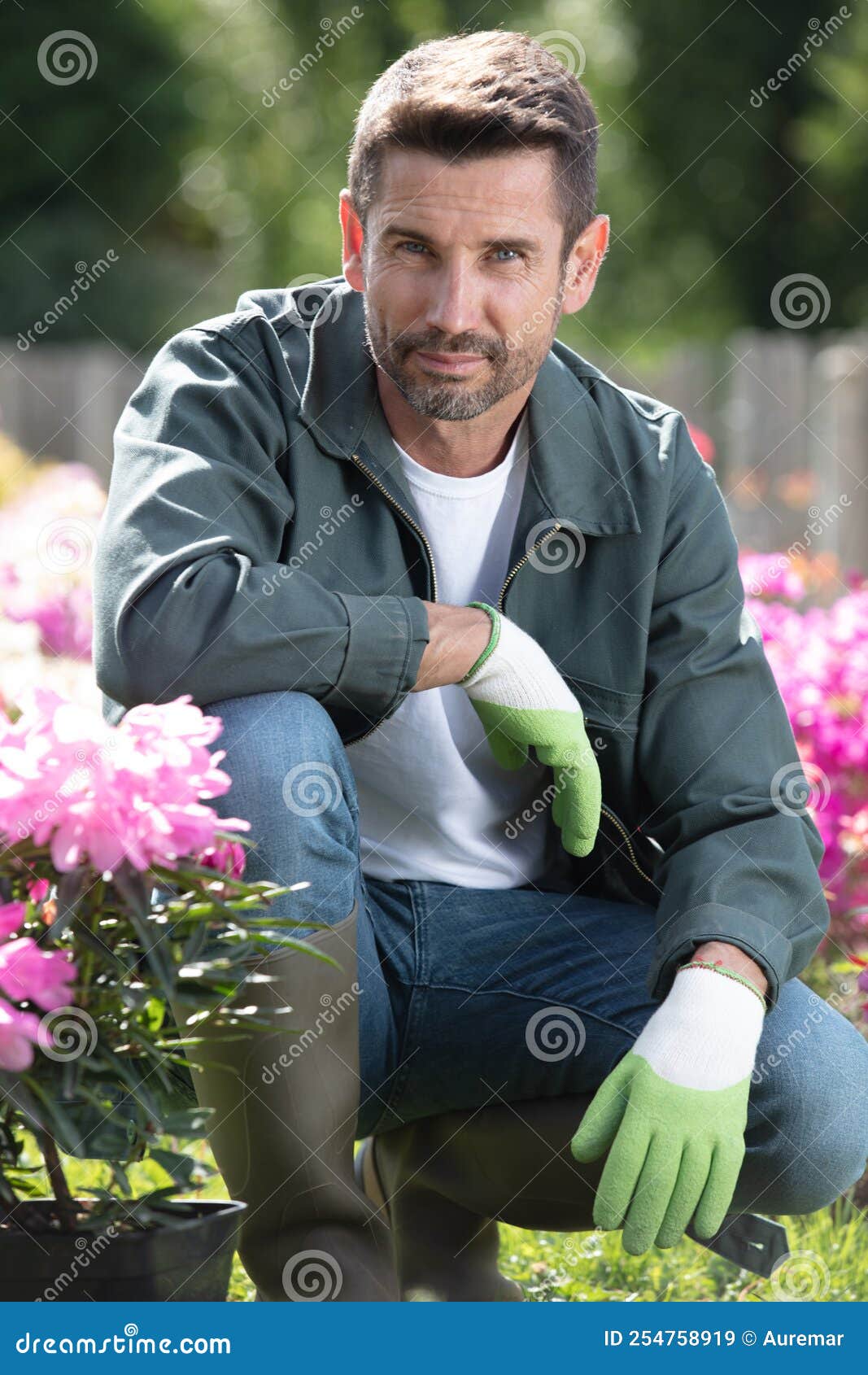 Serious Man Gardener in Garden Stock Image - Image of culture, serious ...