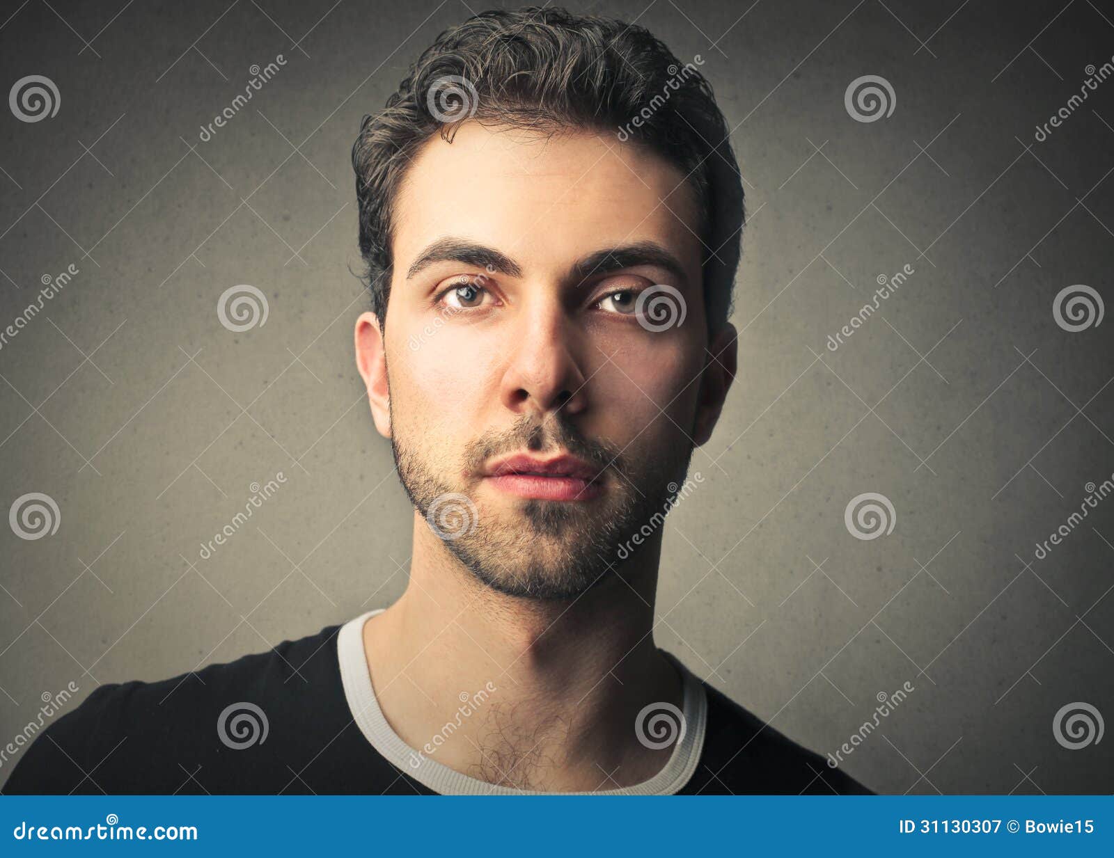 Serious man stock image. Image of beard, male, toning - 31130307