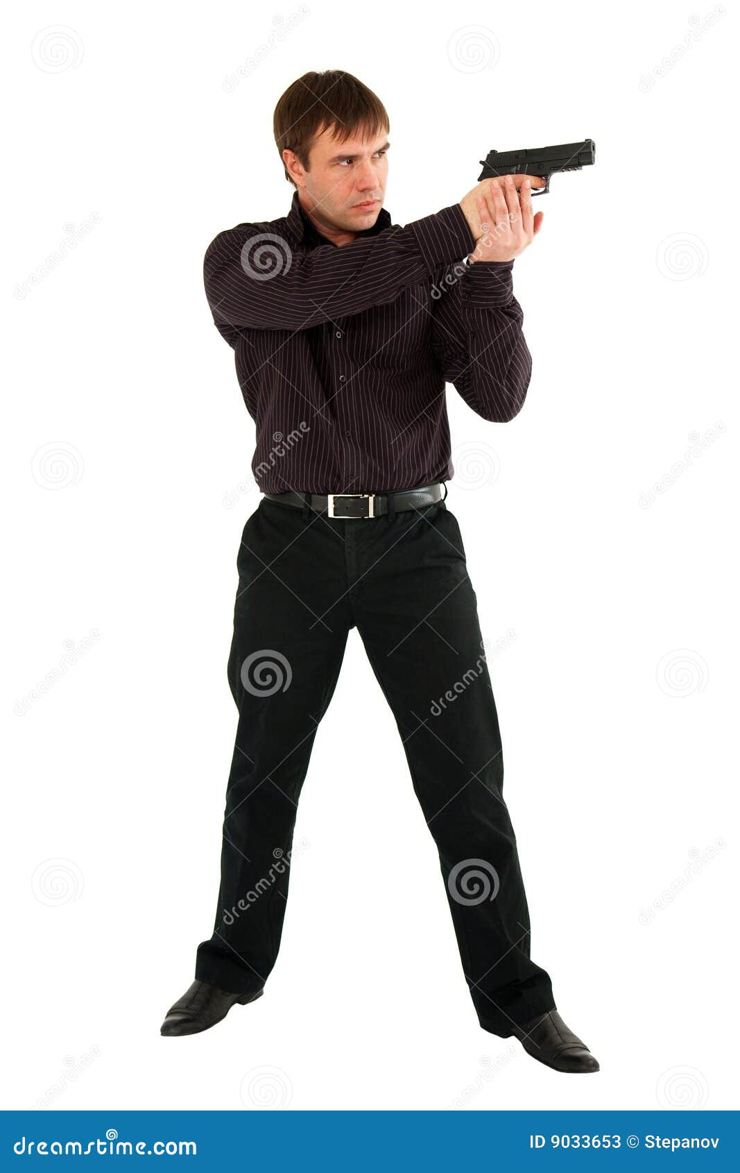 Serious Man With A Gun Stock Photos - Image: 9033653
