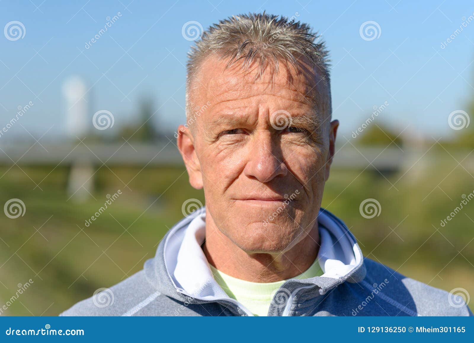Serious Man with an Inscrutable Expression Stock Photo - Image of body ...