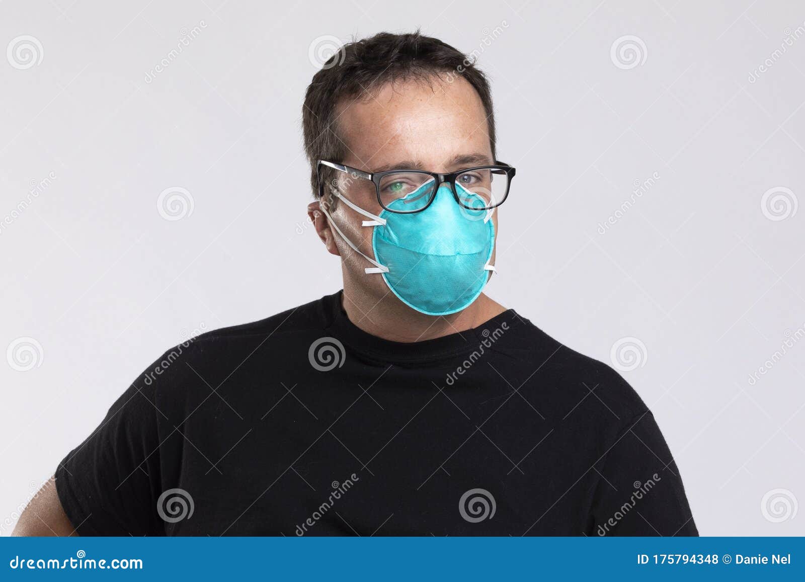 Serious Man with N95 Face Mask Stock Photo - Image of habits ...