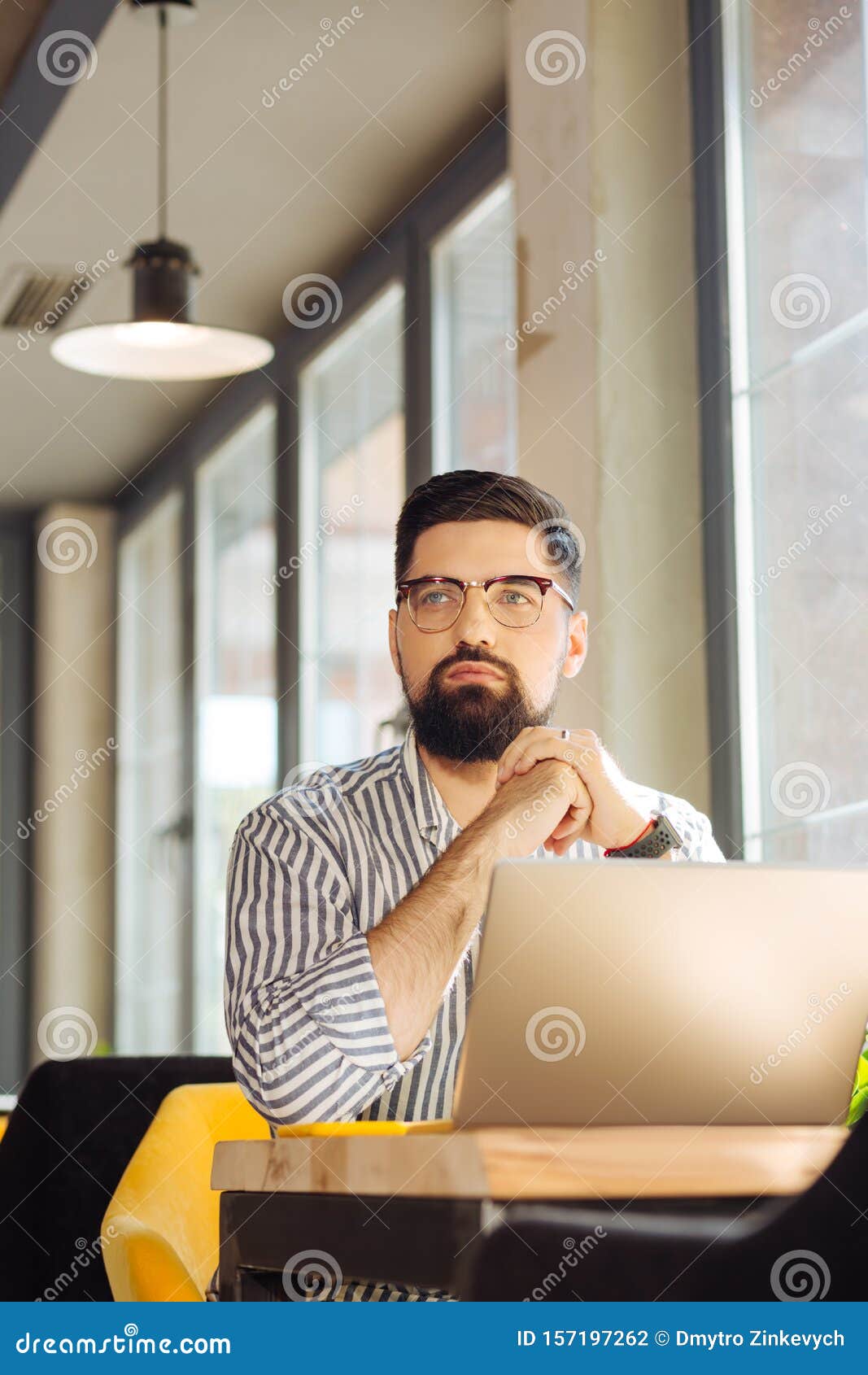 Nice Good Looking Man Thinking about His Work Stock Photo - Image of ...
