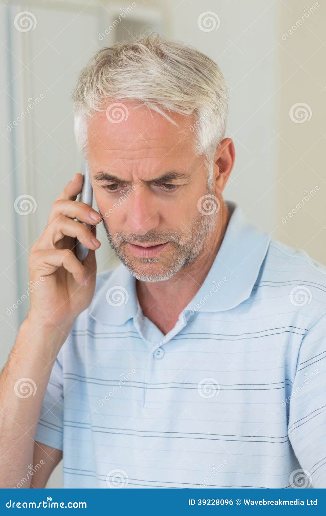 Serious Man on a Phone Call Stock Photo - Image of homey, abode: 39228096