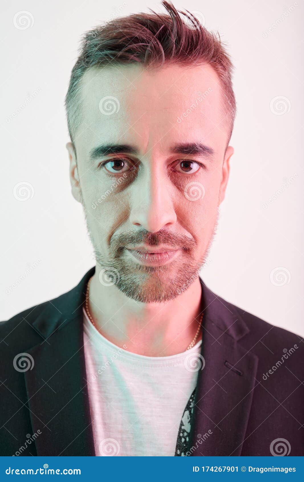 Serious man with stubble stock image. Image of males - 174267901