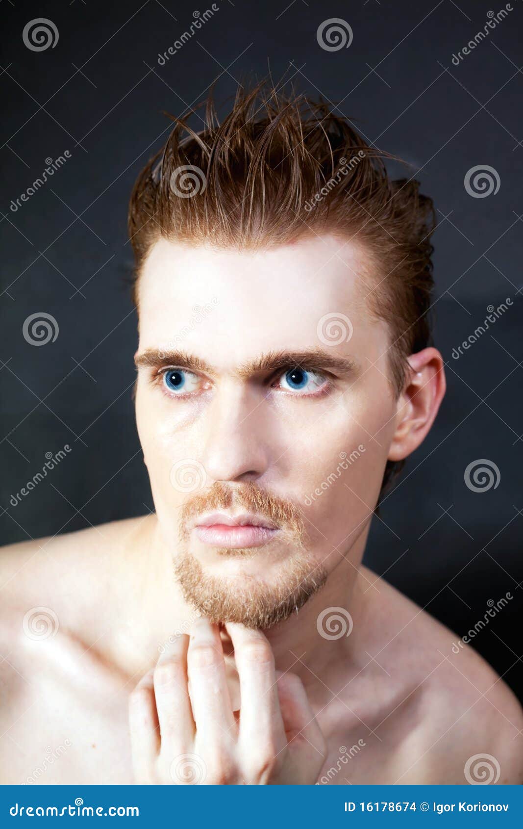 Serious Man with Stylish Hairstyle Stock Photo - Image of people ...