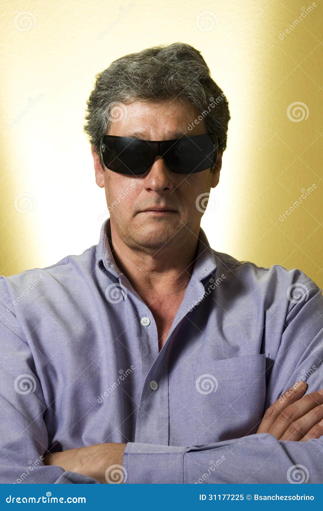 Serious man in sunglasses stock image. Image of covered - 31177225