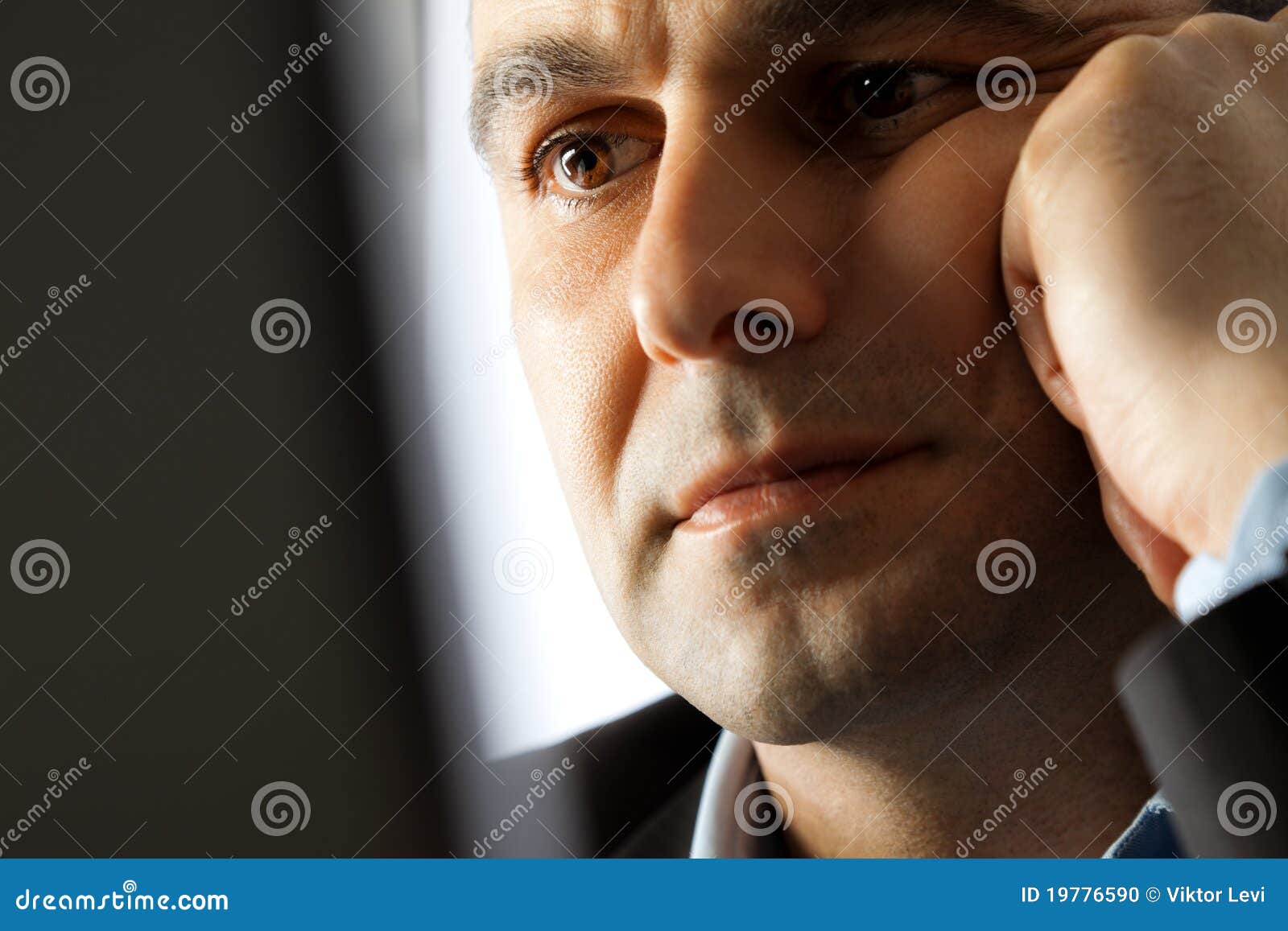 Serious man thinking stock photo. Image of male, serious - 19776590