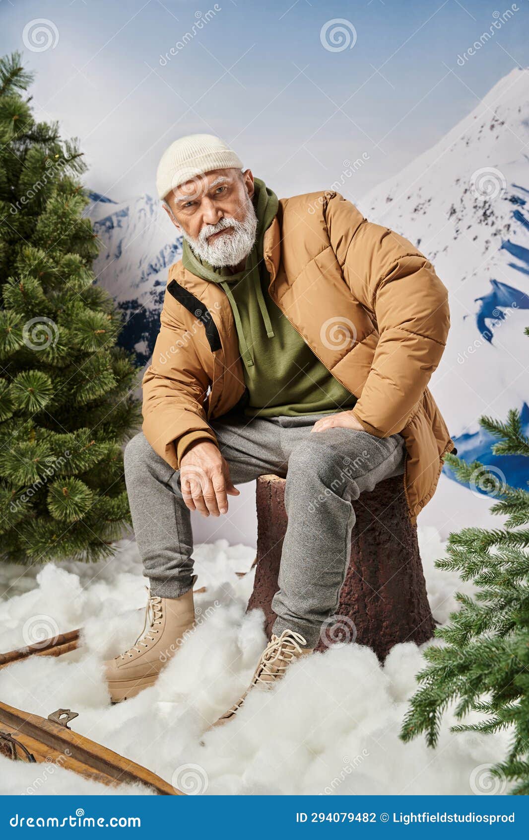 Serious Man with White Beard in Stock Photo - Image of bearded, jacket ...