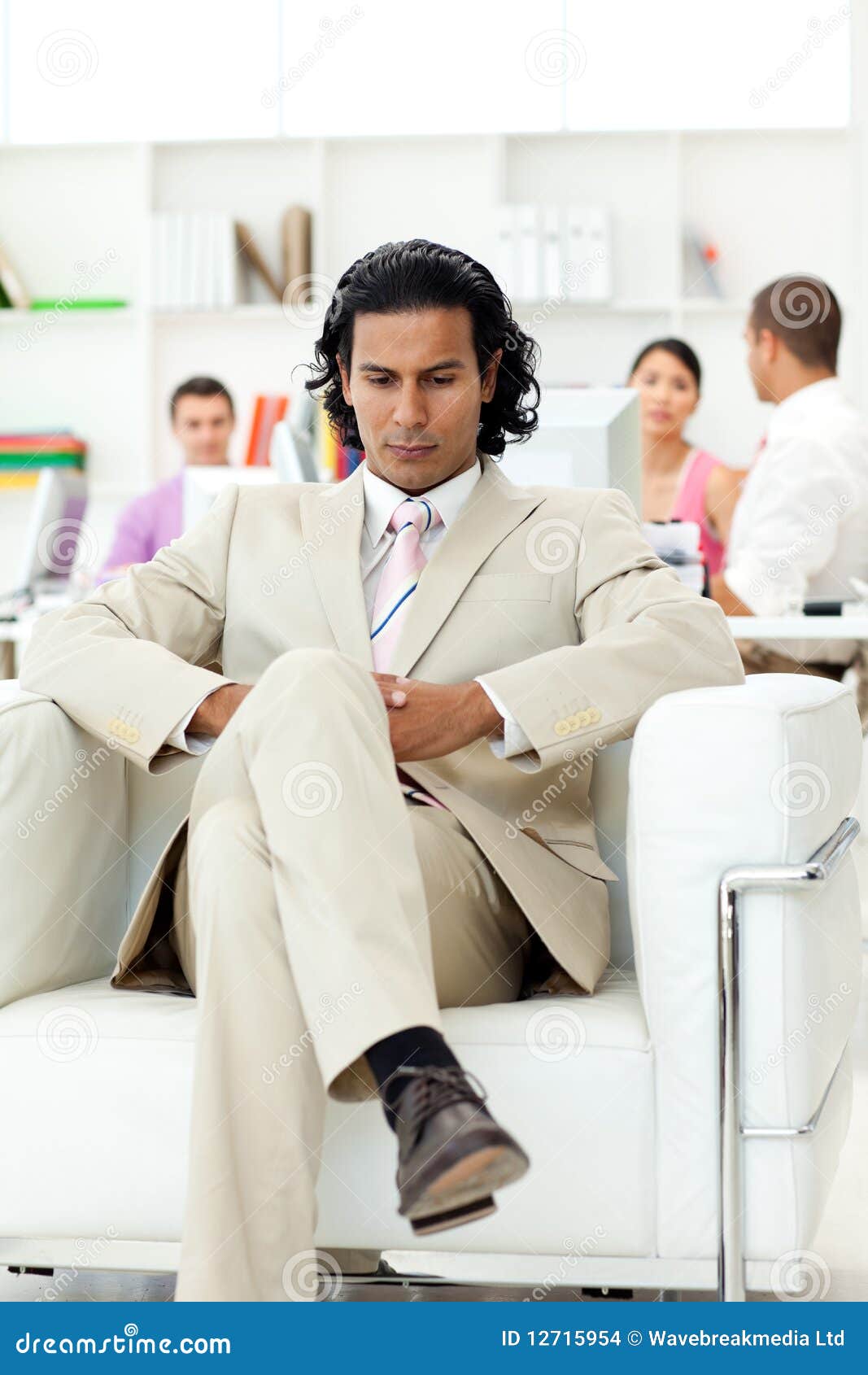 Serious Manager Sitting in an Armchair Stock Photo - Image of ...