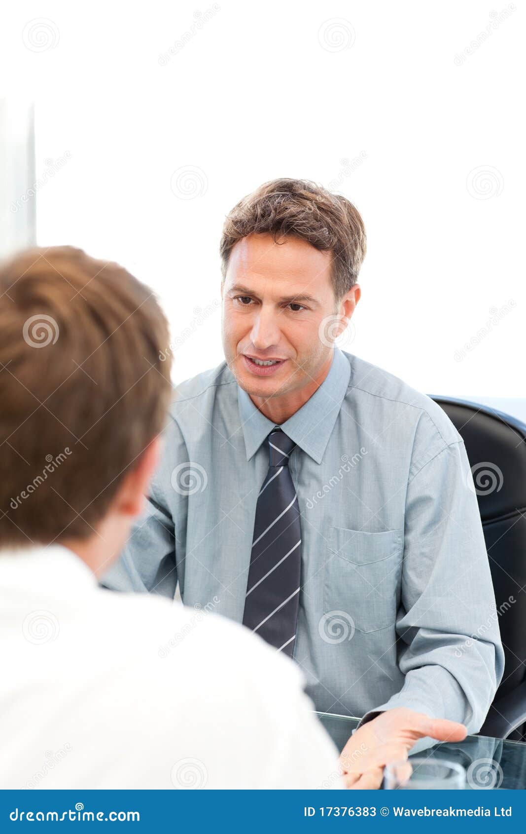 Serious Manager Talking with an Employee Stock Image - Image of ...