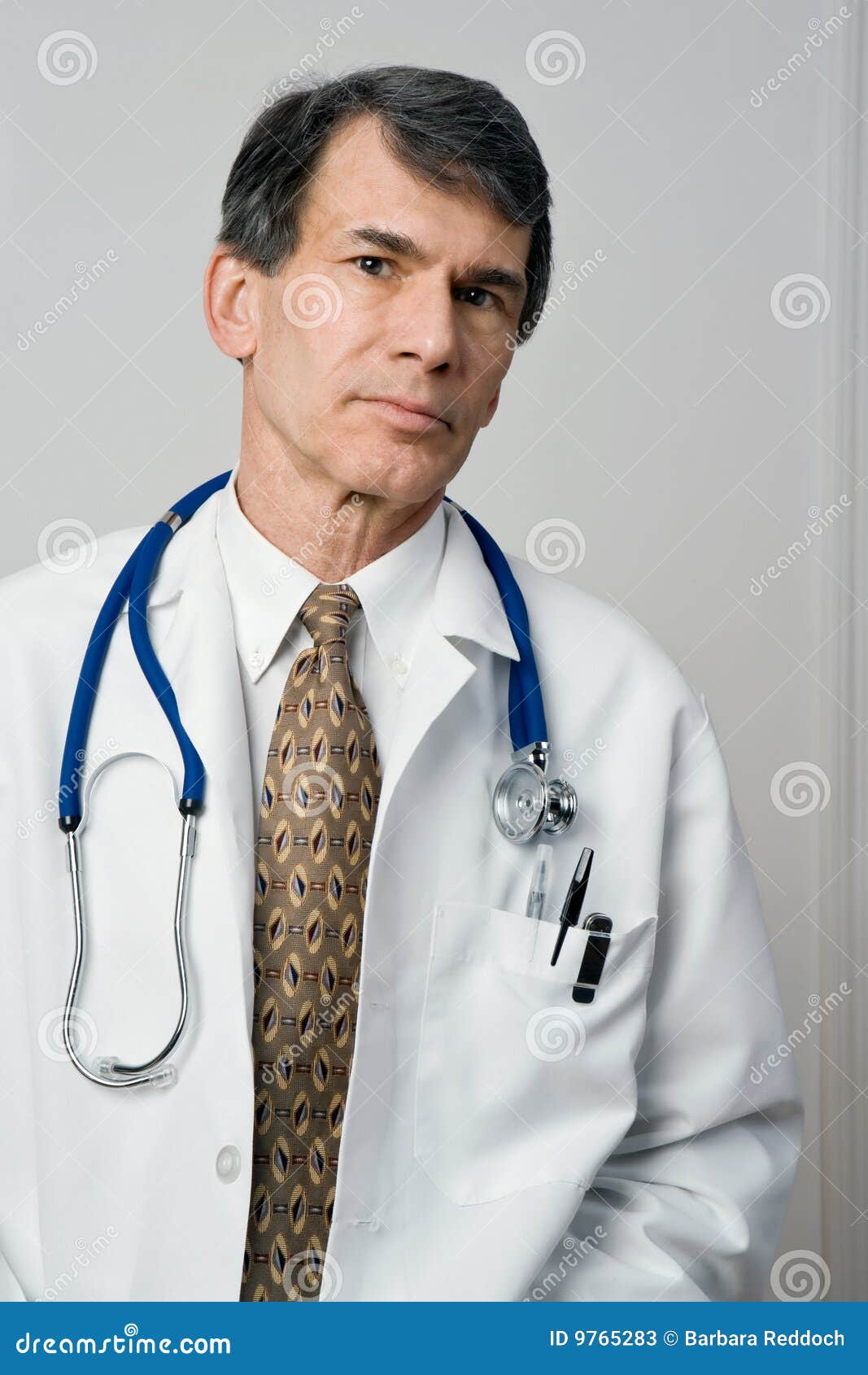 Serious Medical Doctor stock image. Image of clinic, stethoscope - 9765283