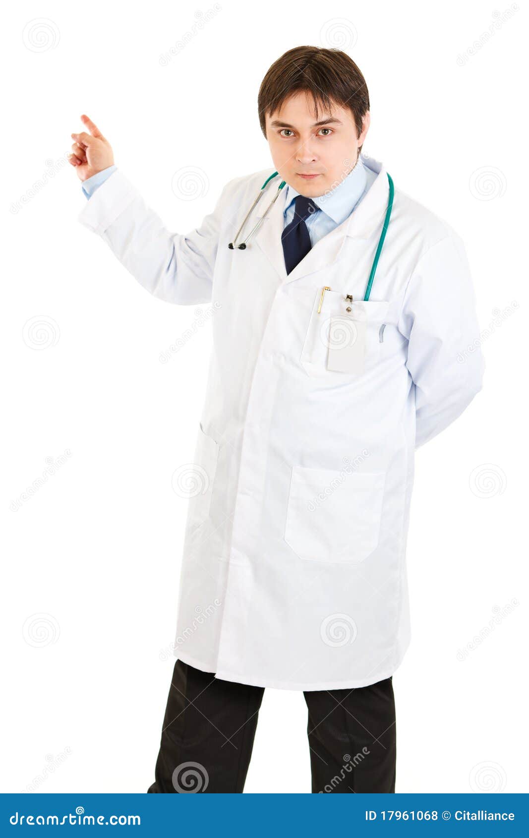 Serious Medical Doctor Pointing Finger in Corner Stock Photo - Image of ...