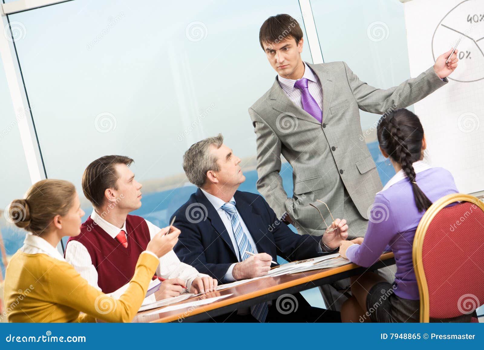 Serious meeting stock image. Image of hand, business, explaining - 7948865
