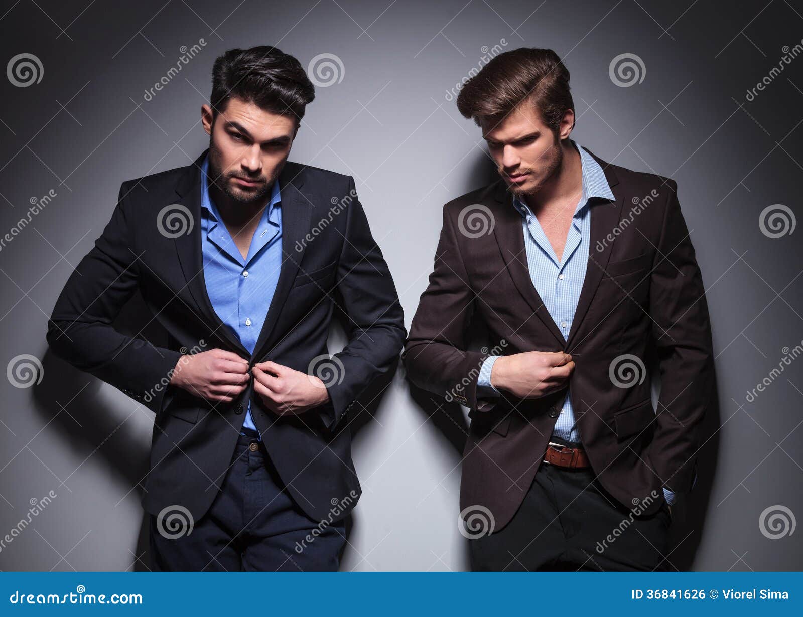 Serious Men Posing in Studio Stock Photo - Image of look, gray: 36841626