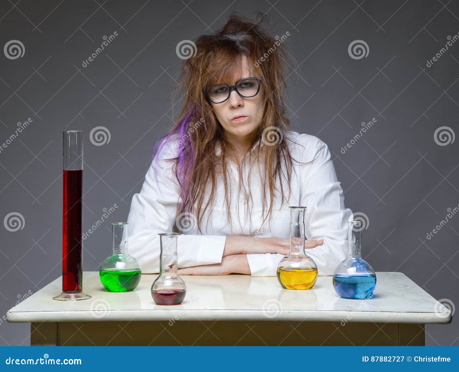 Serious Messy Scientist in Lab Stock Image - Image of messy, serious ...