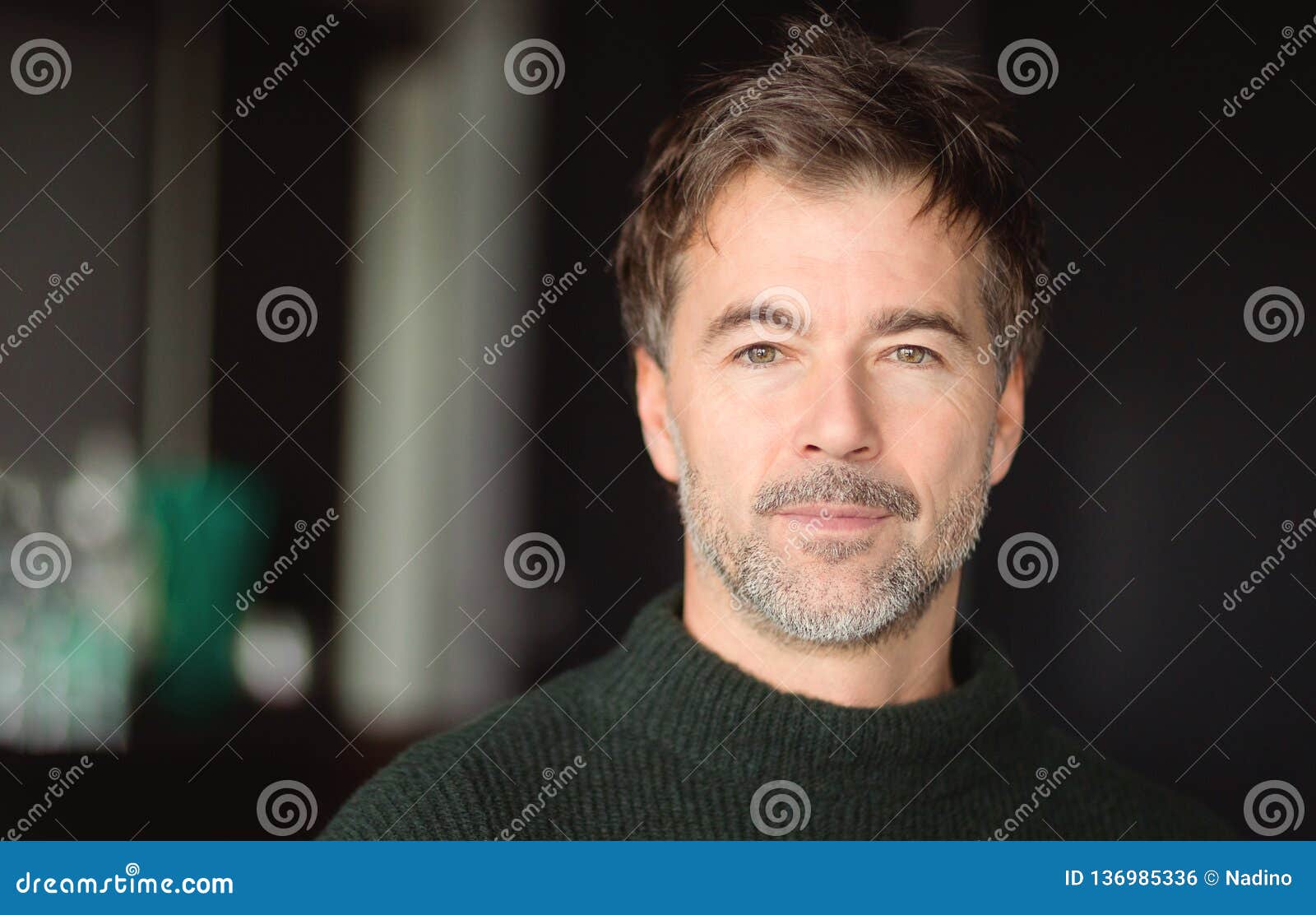 Serious middle aged man stock photo. Image of facial - 136985336