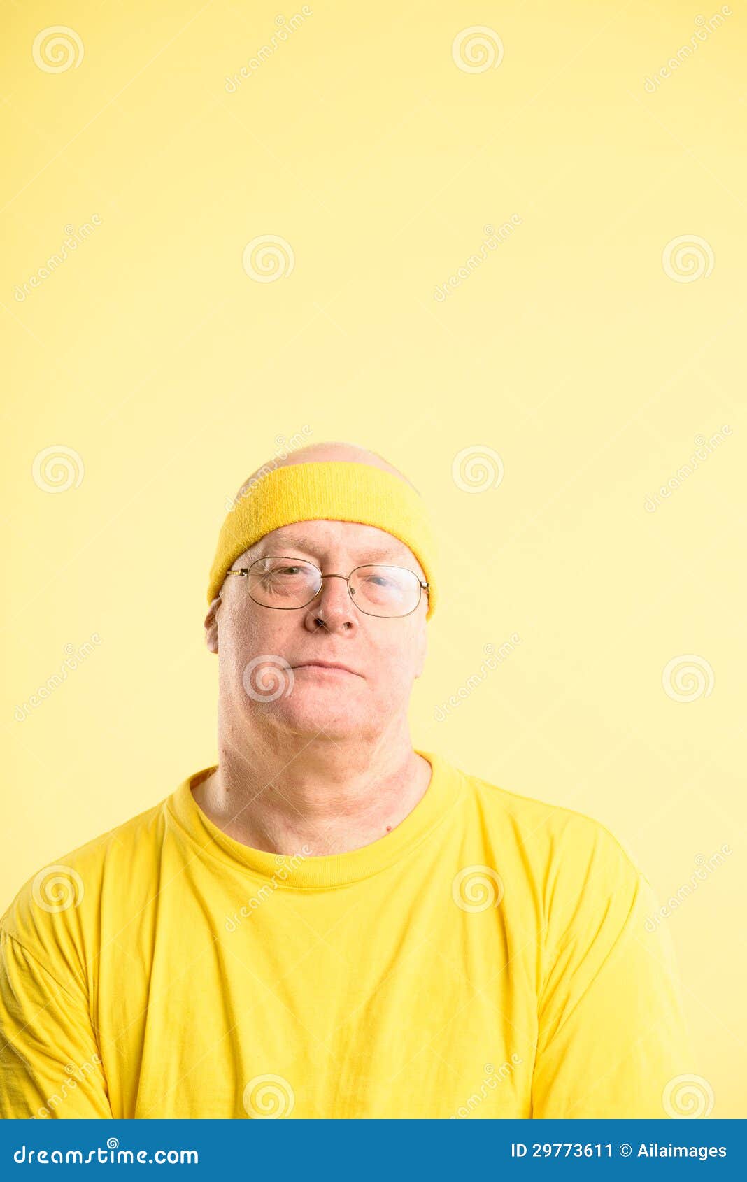 Funny Man Portrait Real People High Definition Yellow Background Stock ...