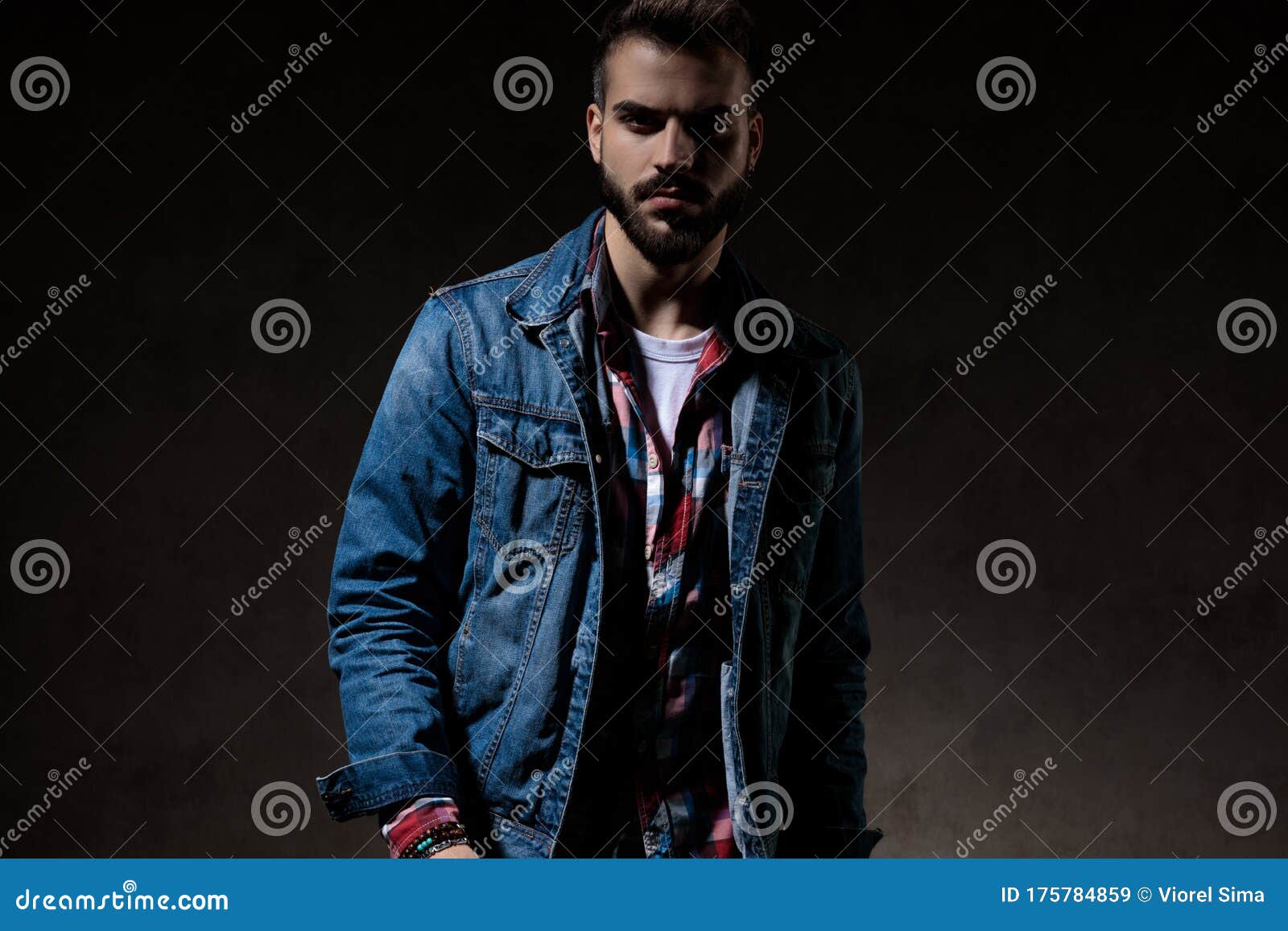 Serious Model Looking and Walking Forward Stock Image - Image of ...