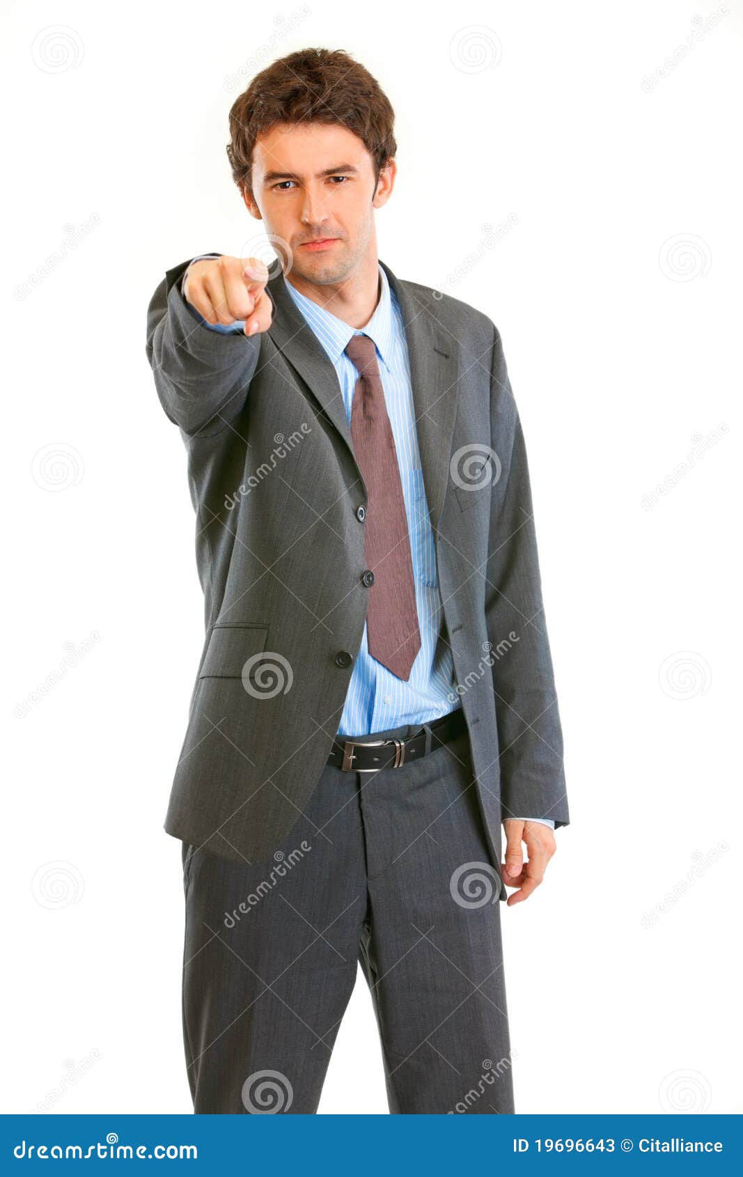 Serious Modern Businessman Pointing Finger at You Stock Image - Image ...