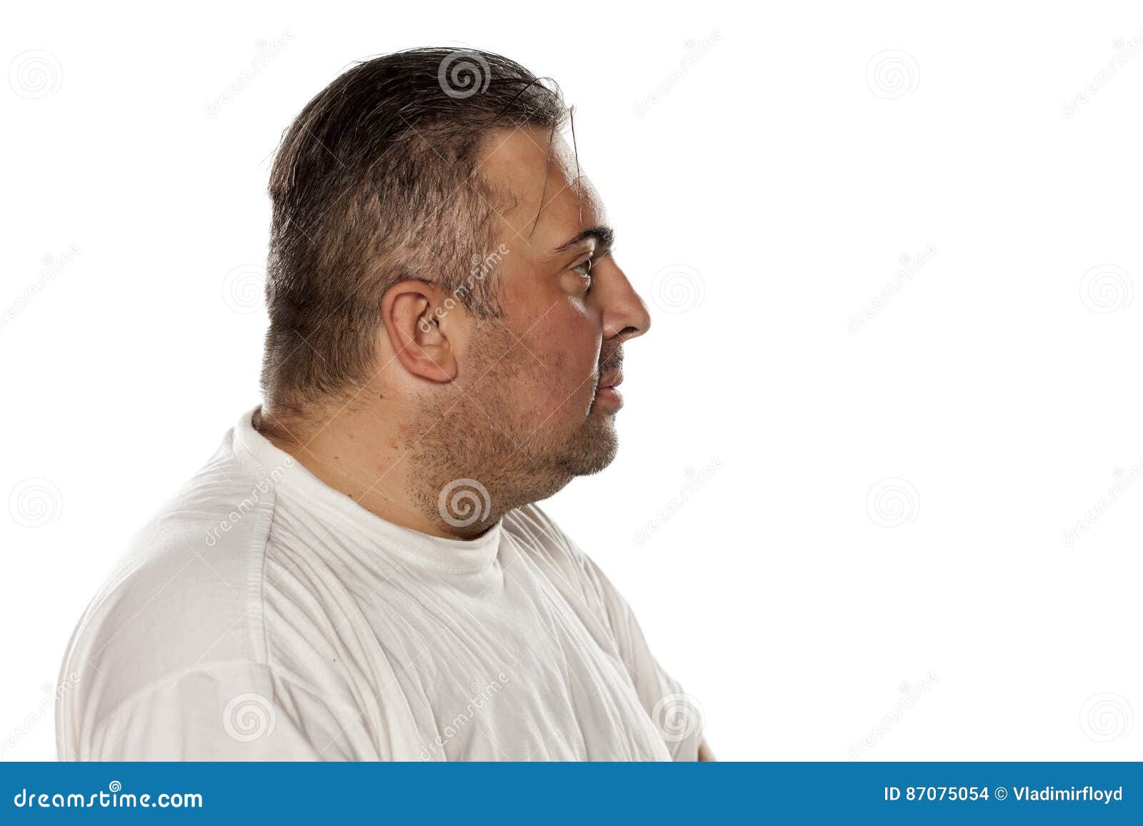 Serious obese man stock photo. Image of head, adult, face - 87075054