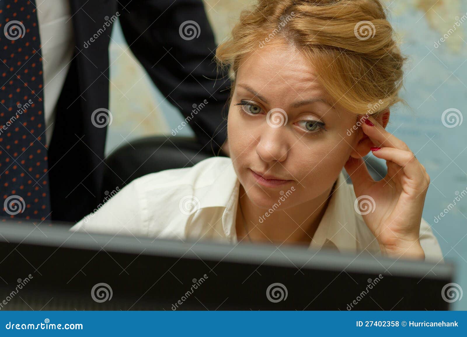 Serious Office Worker Woman Stock Photo - Image of portrait, coworker ...