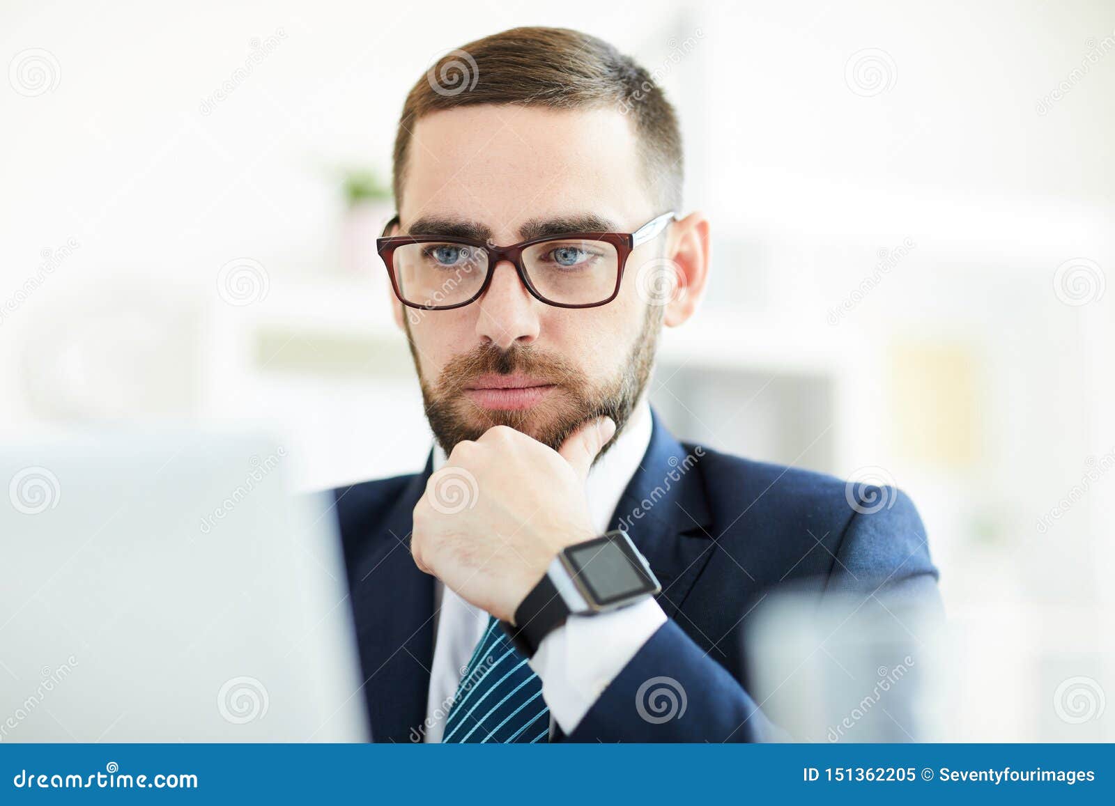 Businessman analyzing data stock image. Image of concentrated - 151362205