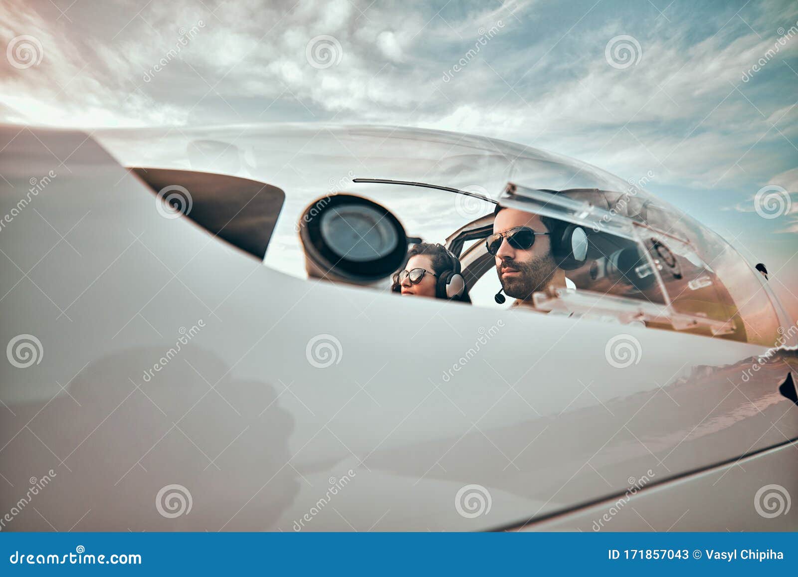 Serious Pilots in a Small Plane Stock Image - Image of beautiful ...