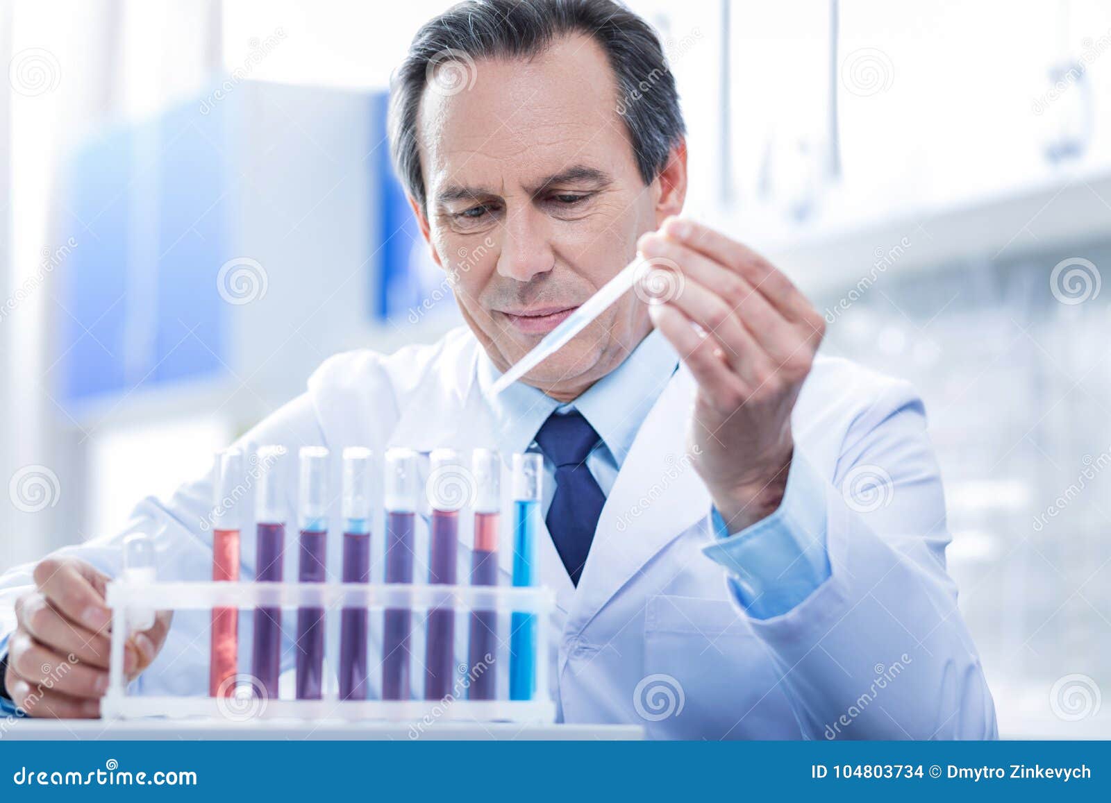 Serious Professional Biologist Working with Samples Stock Photo - Image ...