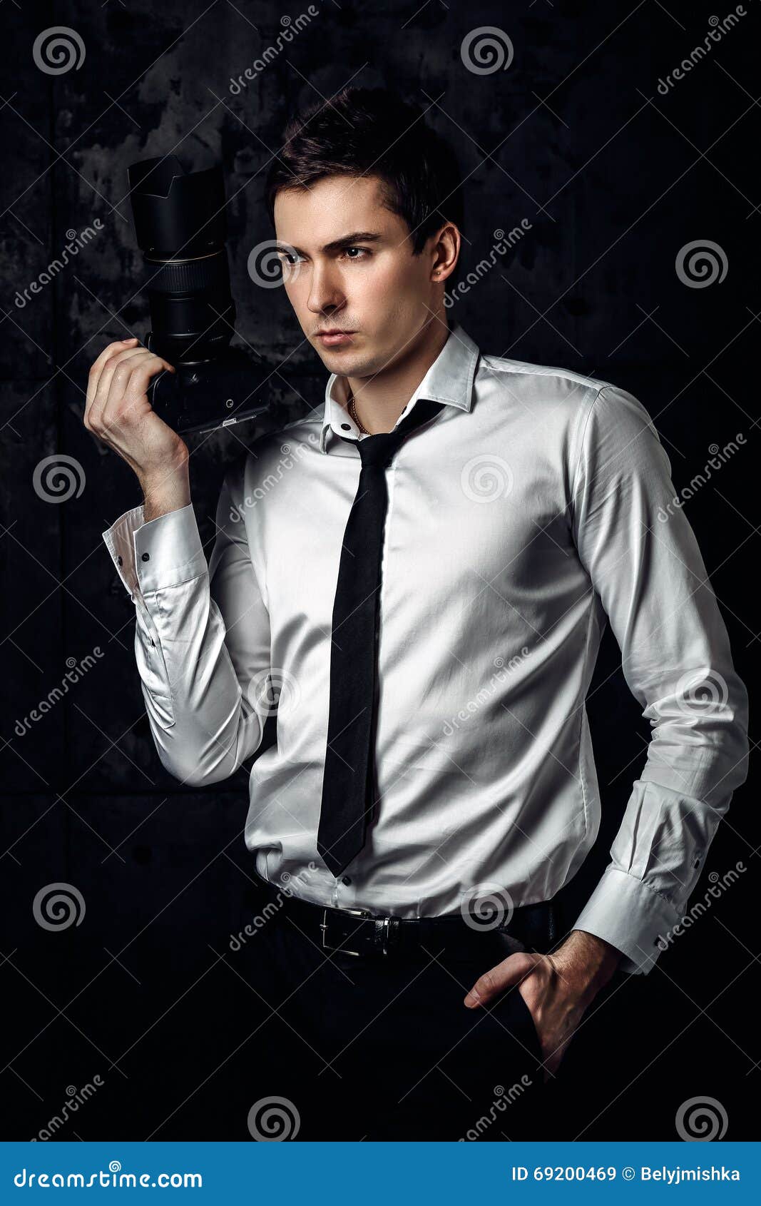 Serious Professional Photographer Stock Image - Image of taking, hobby ...