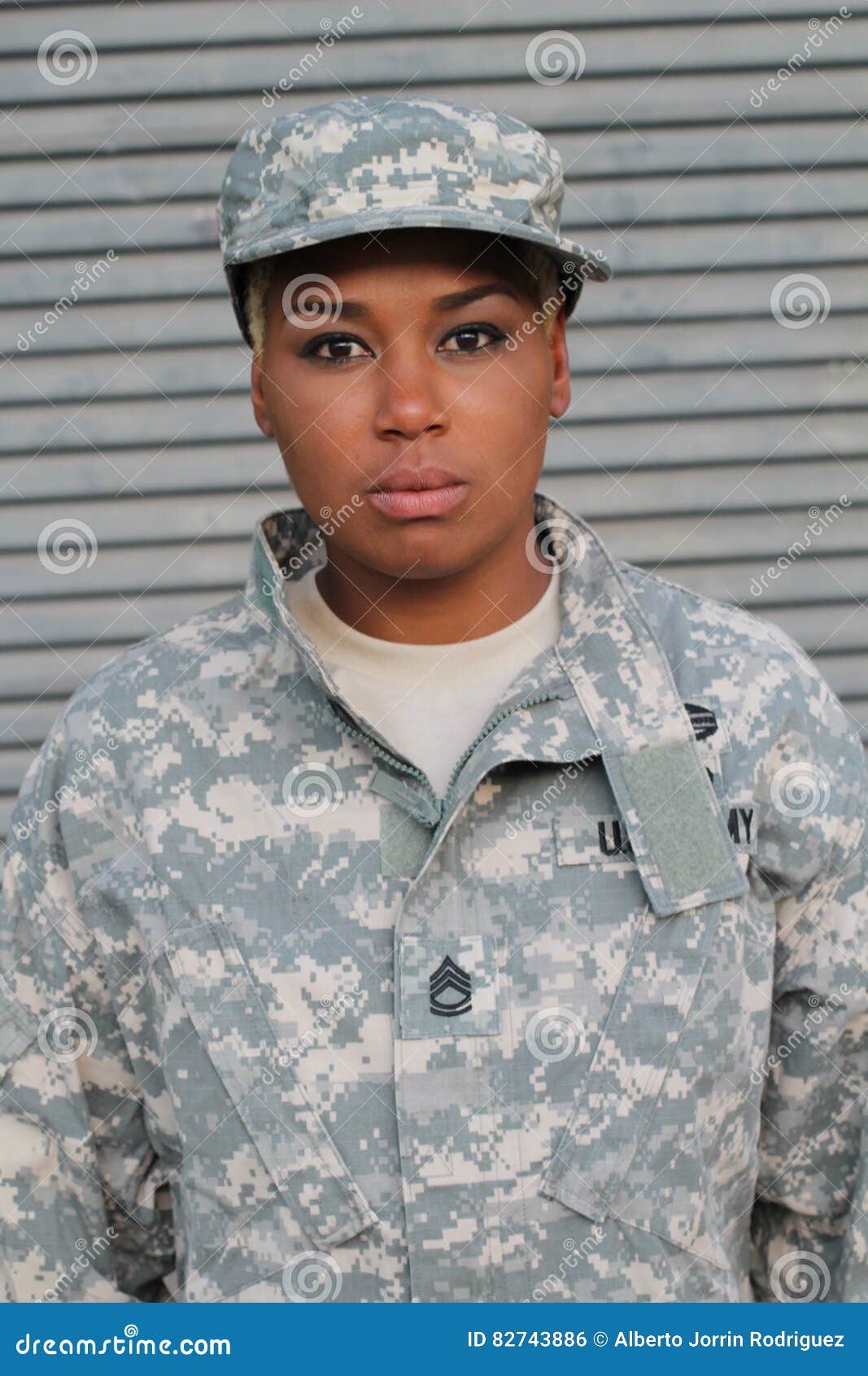 Serious Proud Black Female Soldier Stock Photo - Image of black, hurt ...